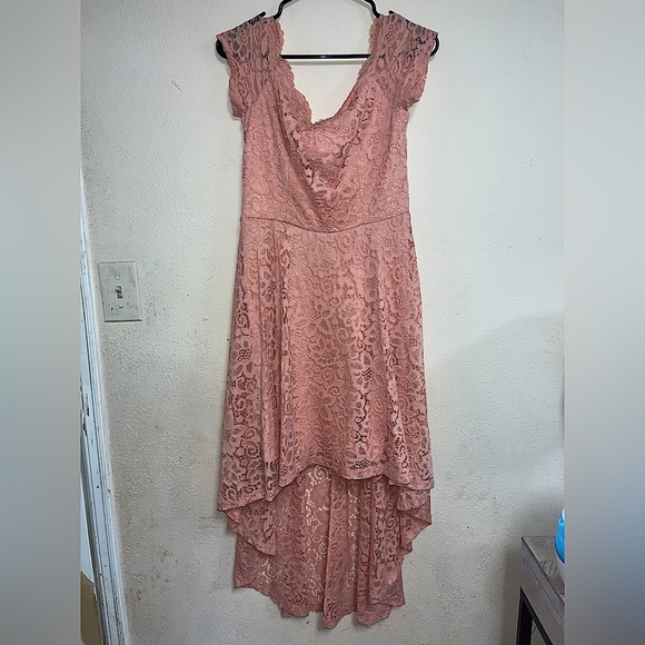Dressystar | Dresses | Dressystar Pink Lace High Low Mullet Dress ...